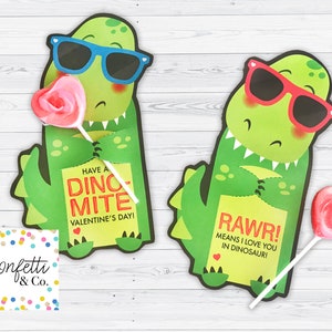 Dinosaur Valentine Treat Holder Printable Cards, Printable Candy Hugger ...