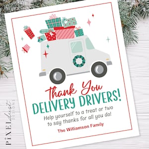Delivery Driver Snack Sign, Christmas Deliveries Thank You, Snack ...