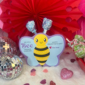 BEE Mine Bumble Bee Valentines, Printable Valentine Cards, Lollipop ...