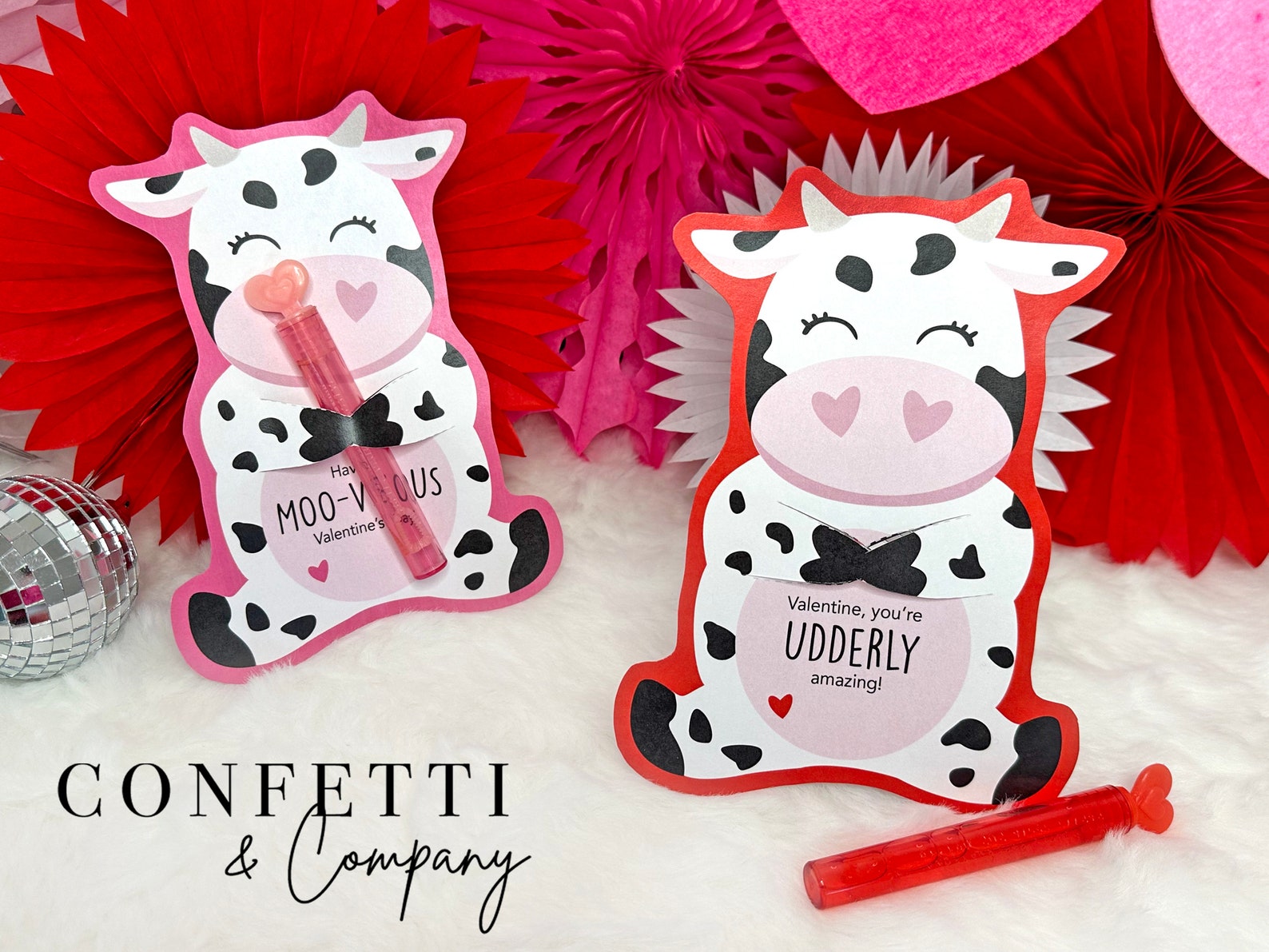 Cute Cow Valentines, Printable Valentine Card, Moo Cow Kid's Classroom ...