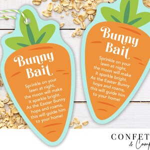 Bunny Bait Printable Tags Easter Bunny Food Cards Bunny Bait - Etsy