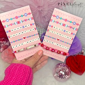 Beaded Bracelet Valentine Cards, Friendship Bracelet Valentines ...