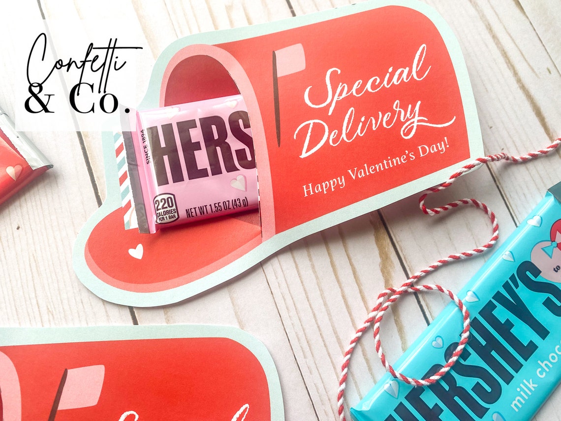 Mailbox Valentine Gift Card Holder Printable Cards Candy - Etsy