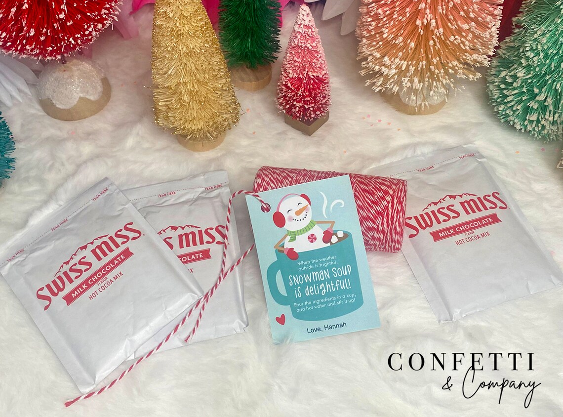 Snowman Soup Hot Chocolate Printable Hot Cocoa Christmas - Etsy