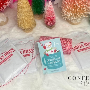 Snowman Soup, Hot Chocolate Printable, Hot Cocoa Christmas Gift Tag ...