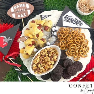 Green and White Game Day Football Pennant Flags, Digital PDF Printable ...