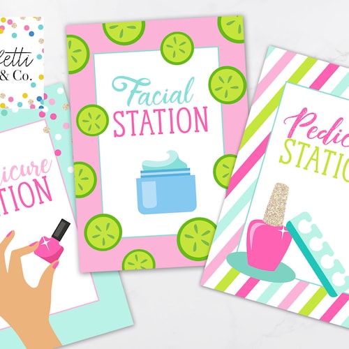 Spa Party Printable Signs Spa Activity Signs Spa Birthday - Etsy Australia