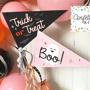 Printable Halloween Pennant Flags Trick or Treat Set Boo - Etsy