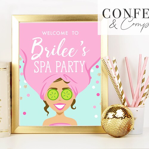 Spa Birthday Party Welcome Sign Personalized Birthday Sign - Etsy