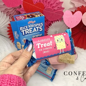 Printable Rice Krispy Treat Valentine Cards, Rice Cereal Treats ...