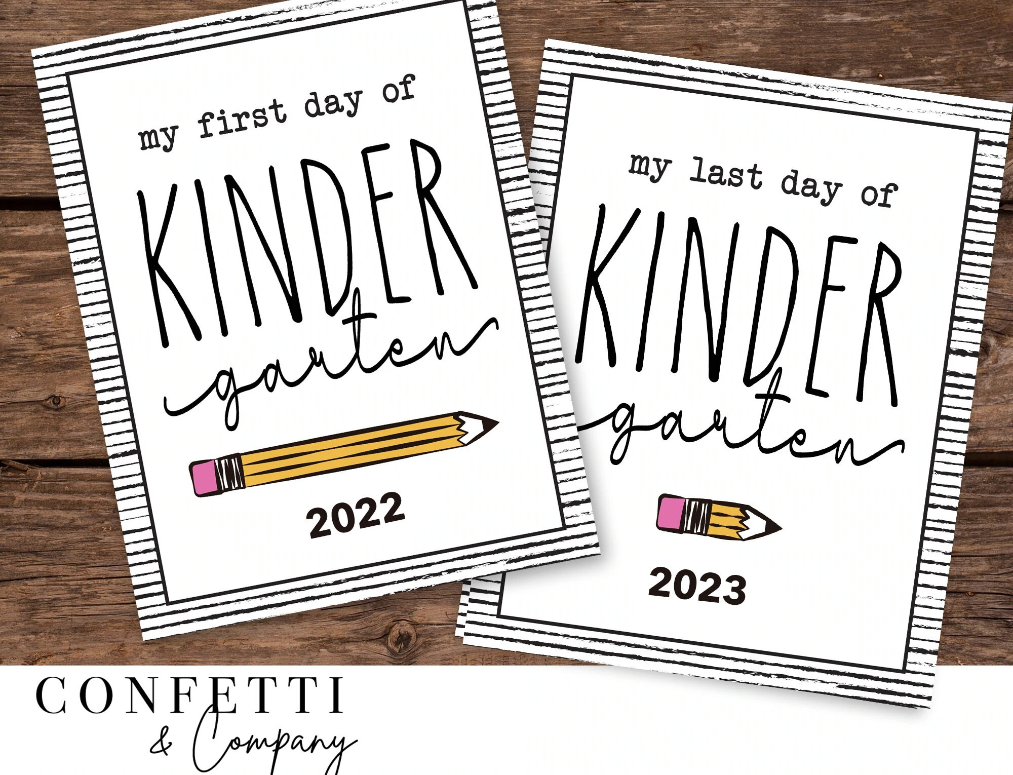 Printable First Day of School KINDERGARTEN Sign Back to | Etsy