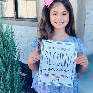 Printable First Day of School SECOND GRADE Sign, Back to School ...