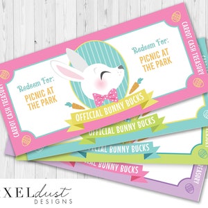 Easter Bunny Bucks Printables, Printable Easter Egg Coupons, Easter ...