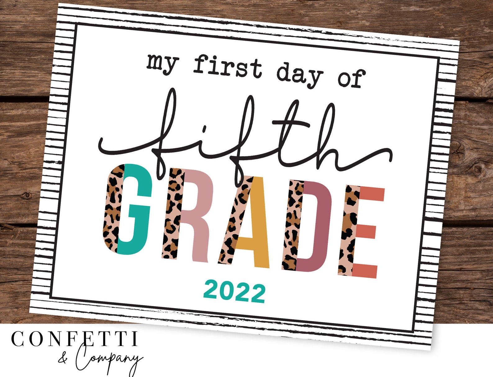 Printable First and Last Day of FIFTH GRADE Sign Back to - Etsy