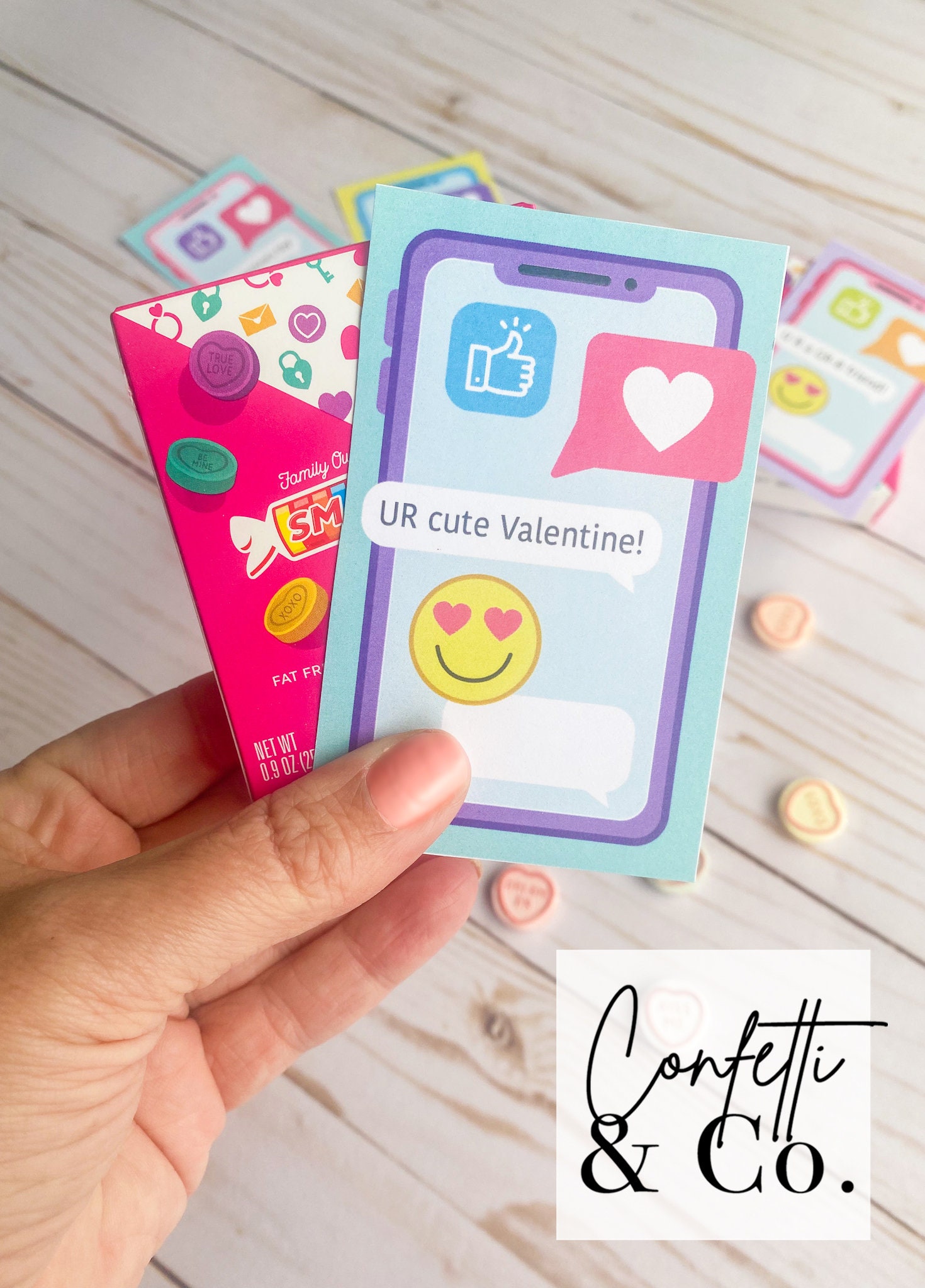 Cell Phone Emoji Printable Valentine Cards, Smiley Face Valentines ...