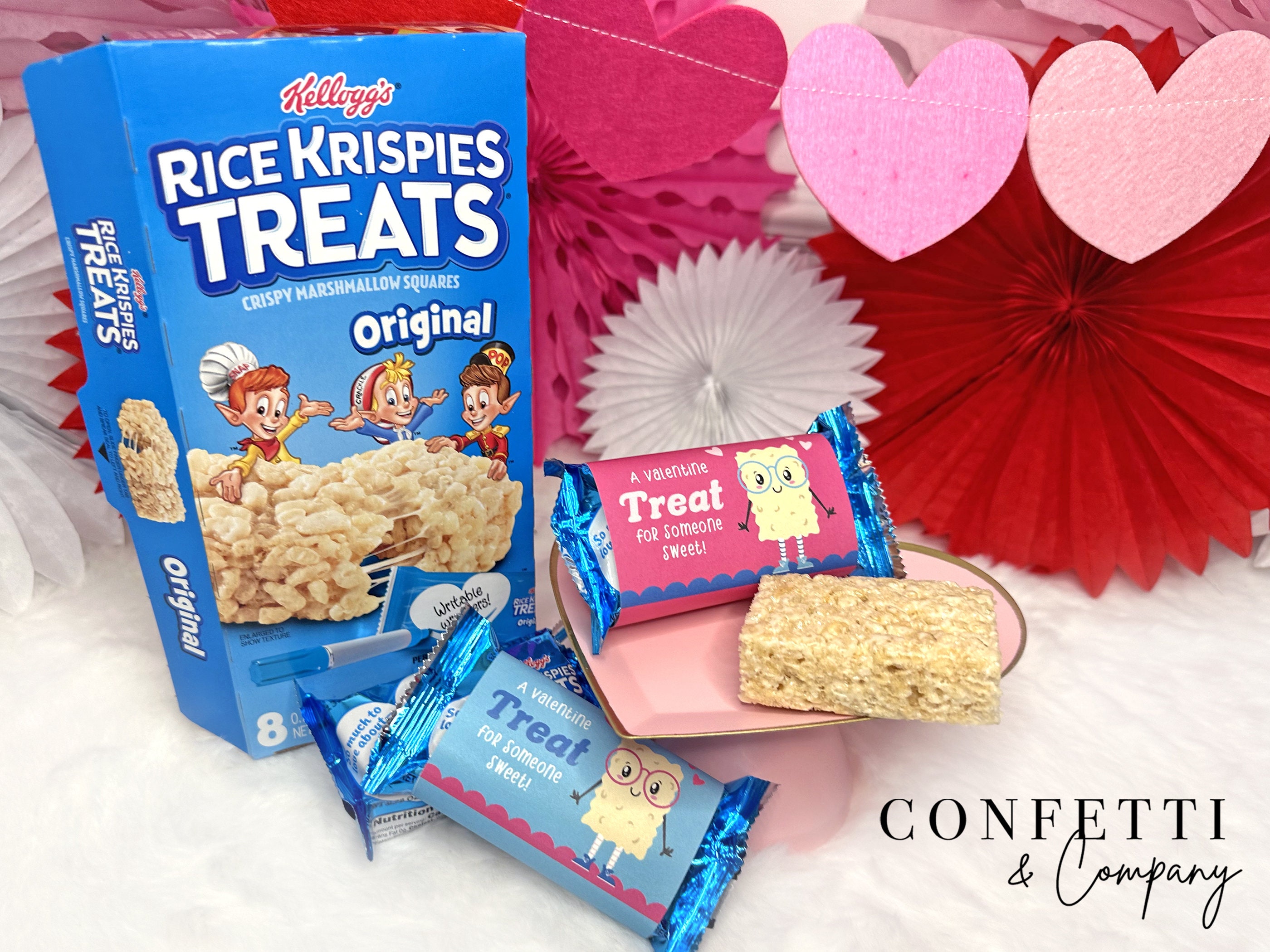 Printable Rice Krispy Treat Valentine Cards, Rice Cereal Treats ...