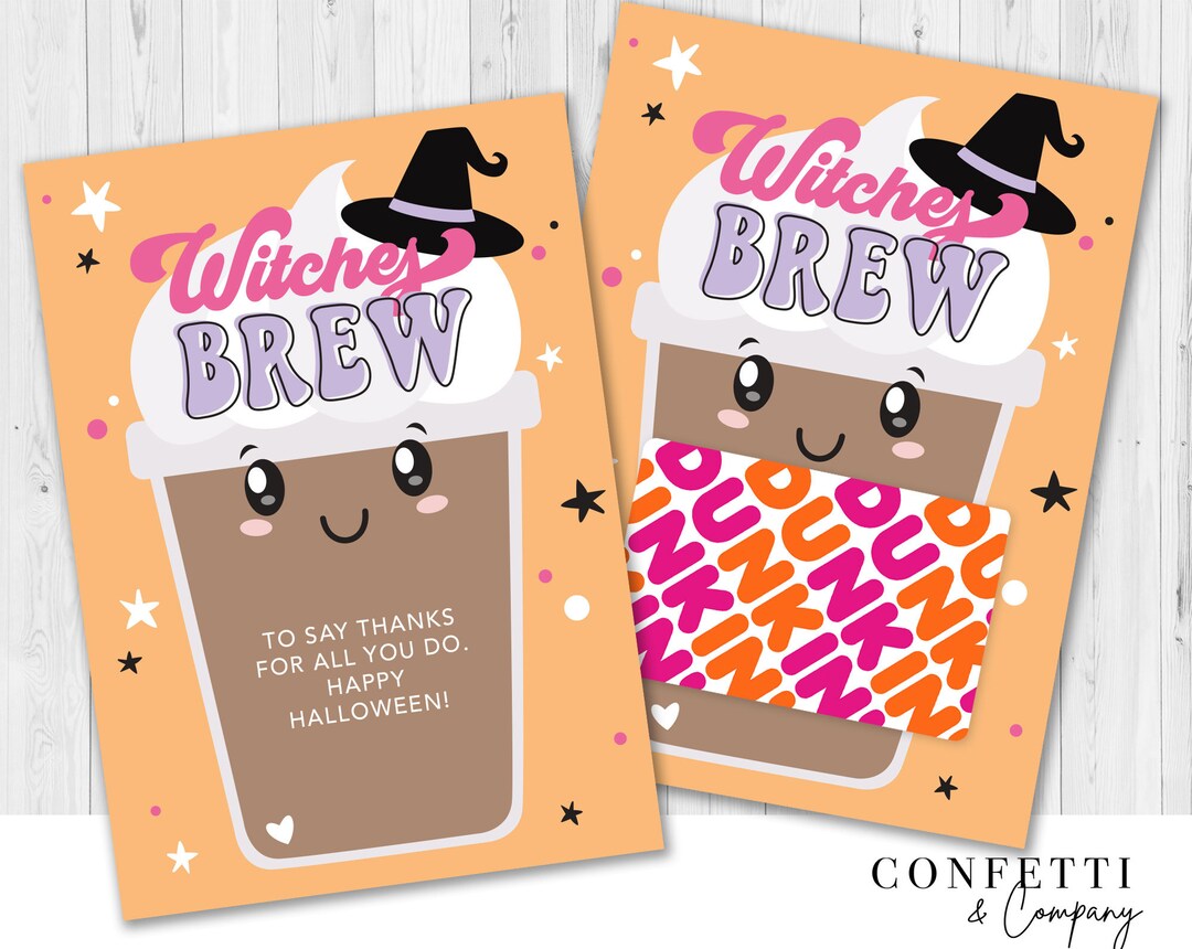 Witches Brew Coffee Gift Card Holder, INSTANT DOWNLOAD, Digital PDF ...