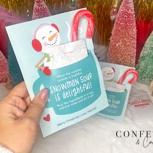 Snowman Soup, Hot Chocolate Printable, Hot Cocoa Christmas Gift Tag ...