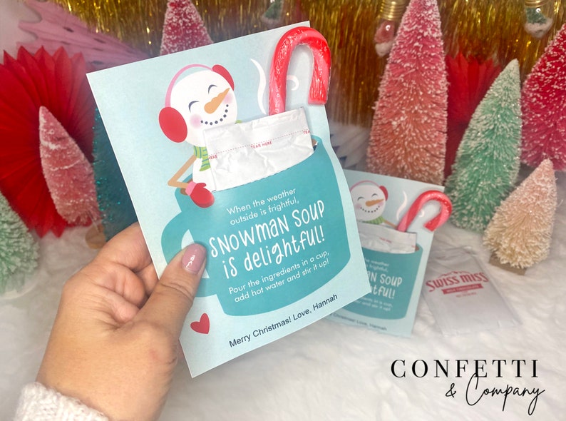 Snowman Soup Hot Chocolate Printable Hot Cocoa Christmas - Etsy