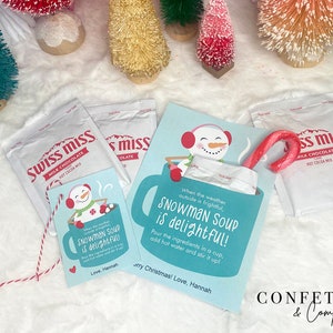 Snowman Soup, Hot Chocolate Printable, Hot Cocoa Christmas Gift Tag ...