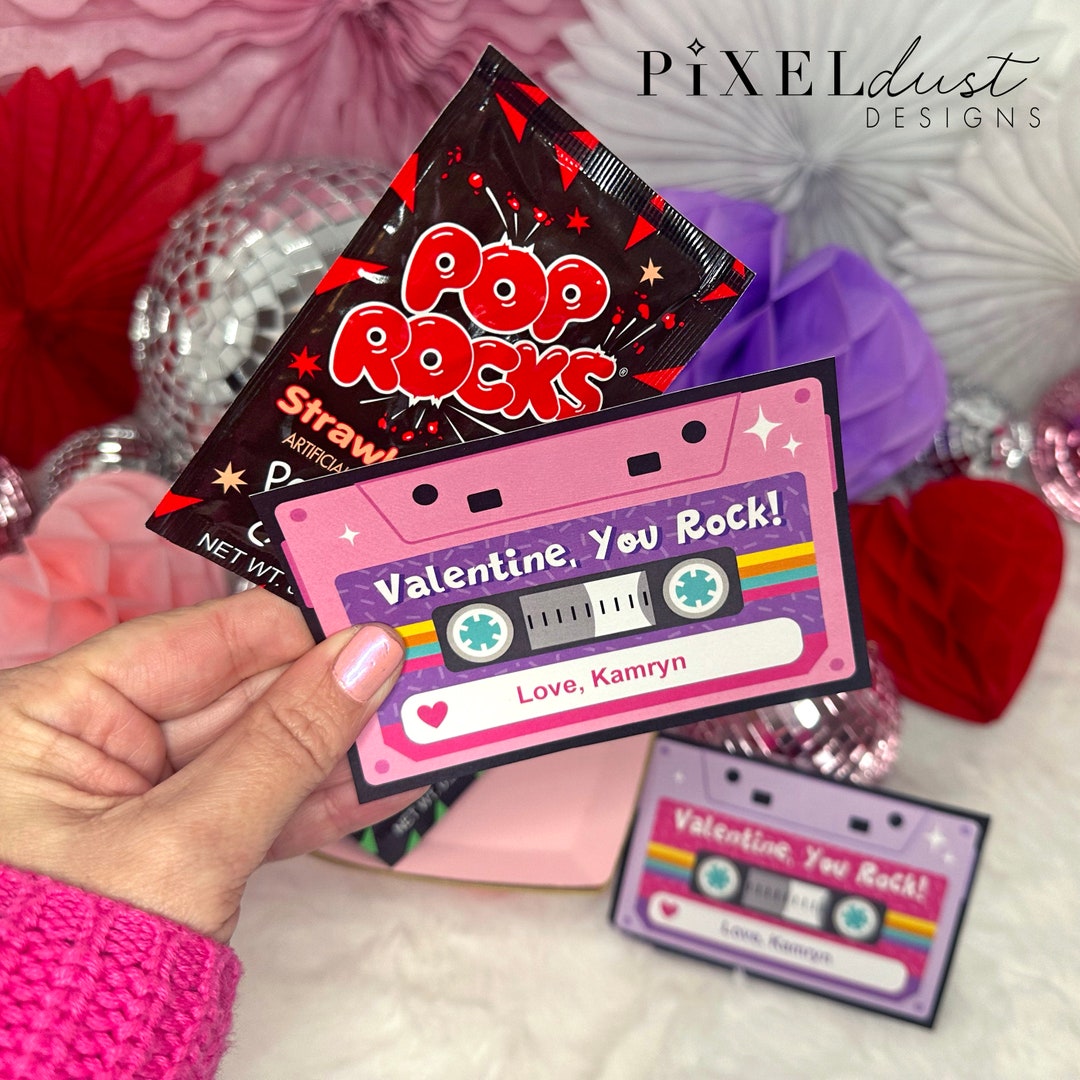 Retro Cassette Tape Valentines, Classroom Valentines, Girl Valentines ...