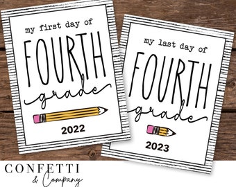 Last Day of 4th Grade Sign - Etsy