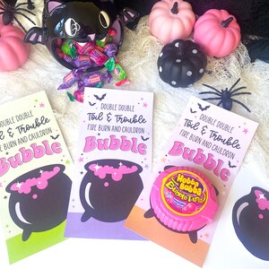 Bubble Tape Witch Cauldron Halloween Printable Card Double - Etsy