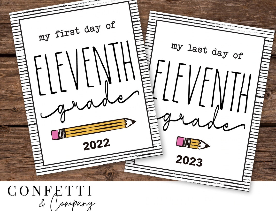 Printable First Day of School ELEVENTH GRADE Sign Back to - Etsy