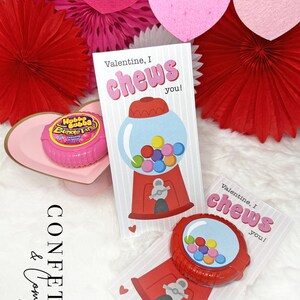 Gumball Machine Valentines, Bubble Tape Valentines, Printable Valentine ...