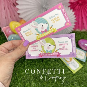 Easter Bunny Bucks Printables, Printable Easter Egg Coupons, Easter ...