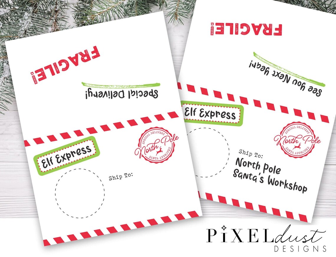 Printable Elf Envelopes, Elf Outfit Accessory, Printable Elf Prop ...