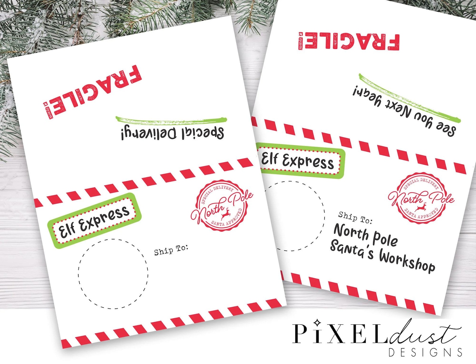 Printable Elf Envelopes, Elf Outfit Accessory, Printable Elf Prop ...