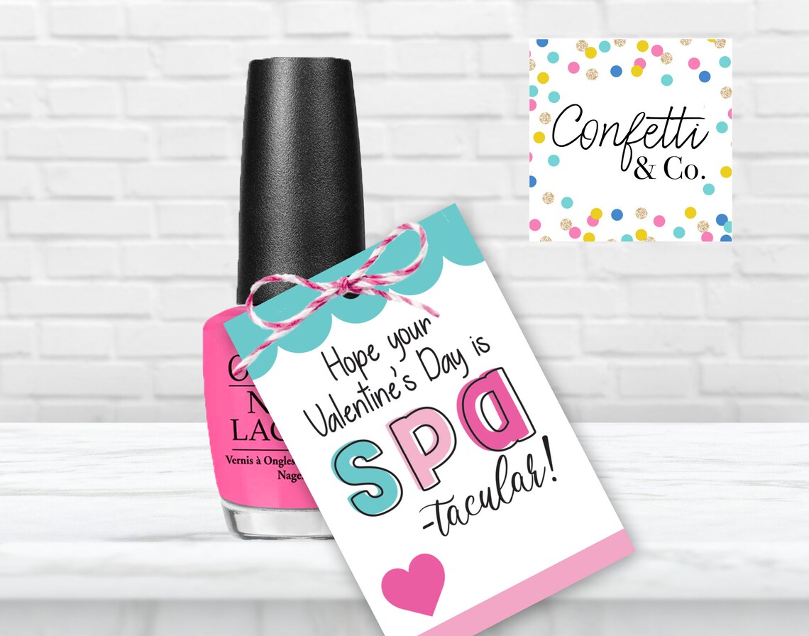 Printable Nail Polish Gift Tags, Valentine's Day Cards, Girl's ...