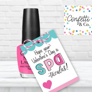 Valentine's Day Nail Polish Gift Tags, Nail Polish Valentine Cards ...