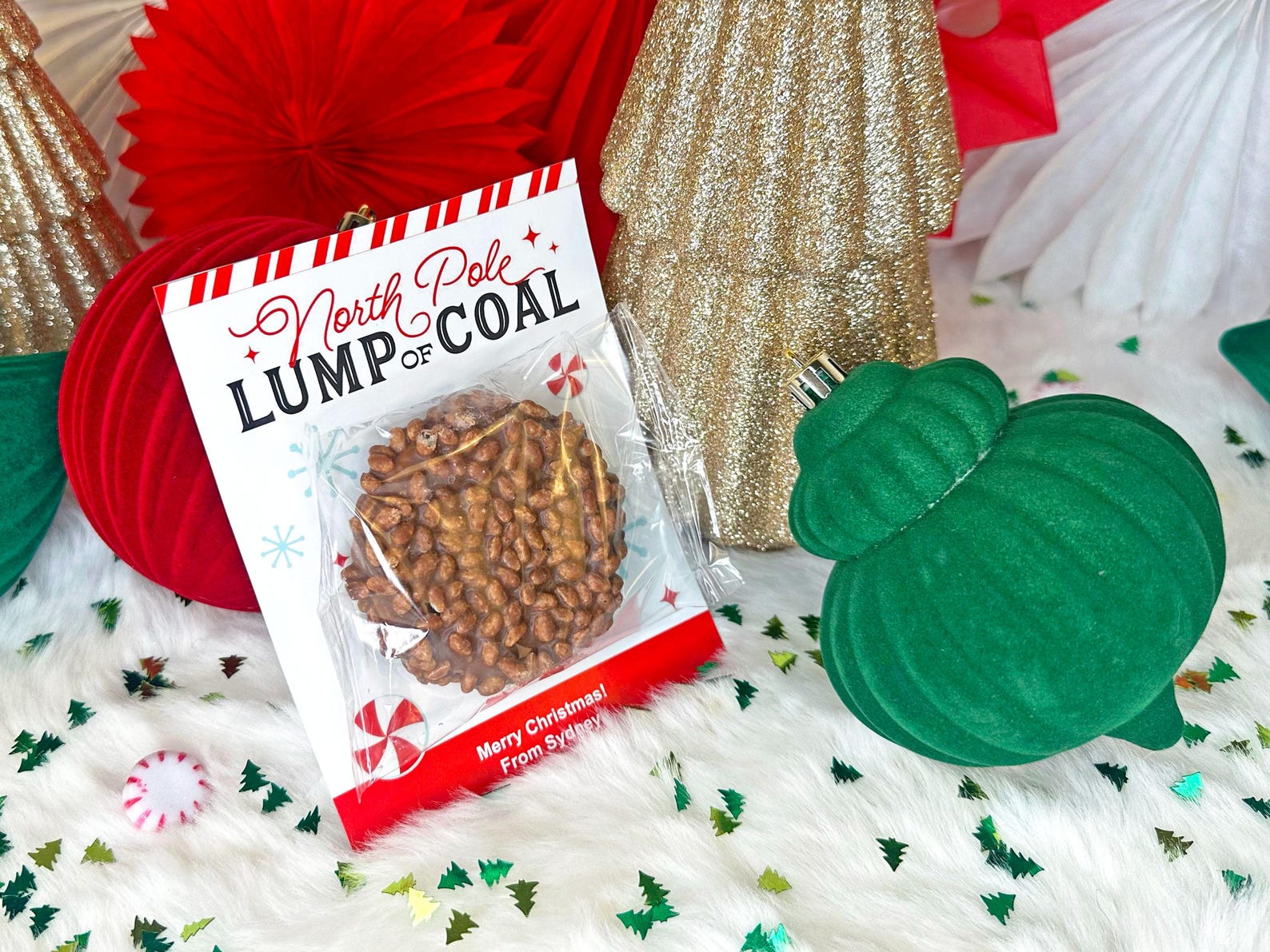 Lump of Coal Funny Christmas Treat Cards, Printable Holiday Classroom ...
