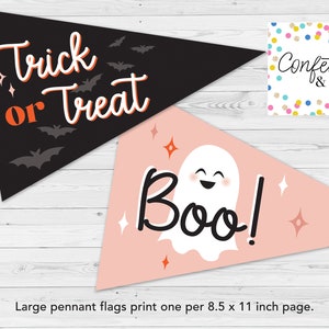 Printable Halloween Pennant Flags Trick or Treat Set Boo - Etsy