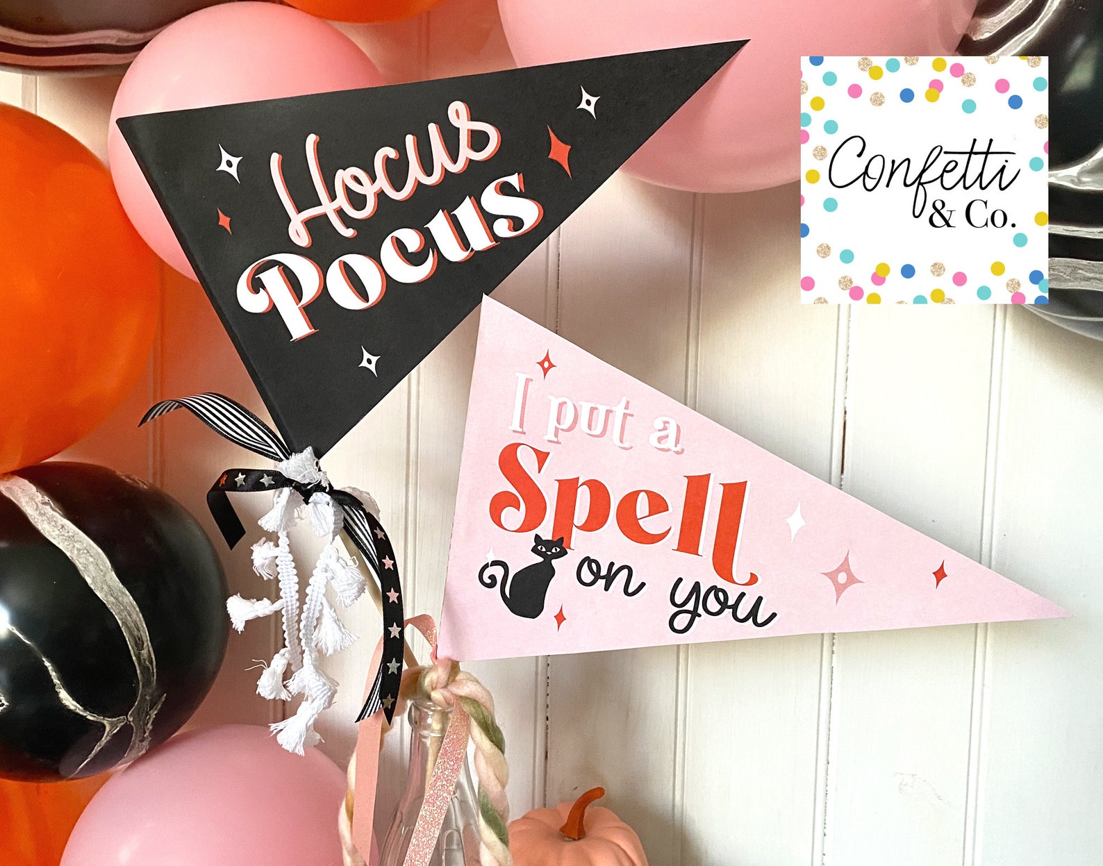 Printable Halloween Pennant Flags Hocus Pocus Set Digital | Etsy