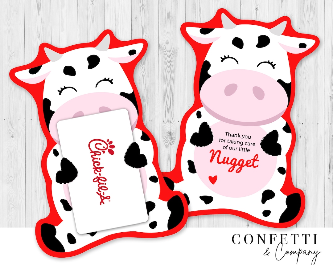 Cow Teacher Gift, Chicken Gift Card Holder INSTANT DOWNLOAD Printable ...