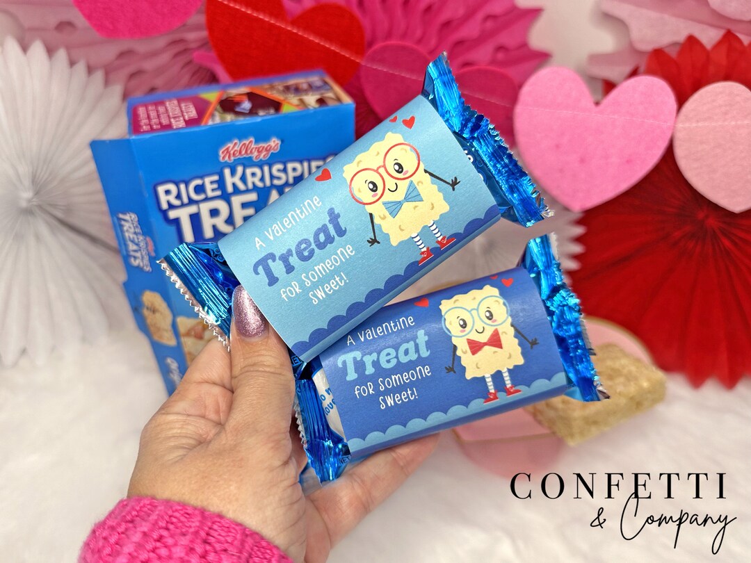 Printable Rice Krispy Treat Valentine Cards, Kid's Rice Cereal Treats ...