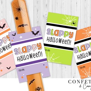 Slappy Halloween Slap Bracelet Printable Cards, Non-candy Treat, Boo ...