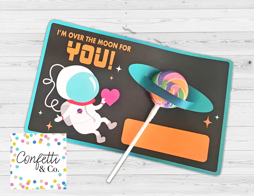 Space Astronaut Valentine Treat Holder Printable Cards, Printable ...