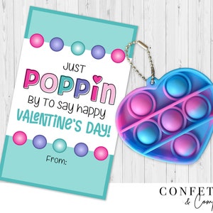 Pop-it Printable Valentine Cards, Poppit Valentines, Girls Valentine's ...