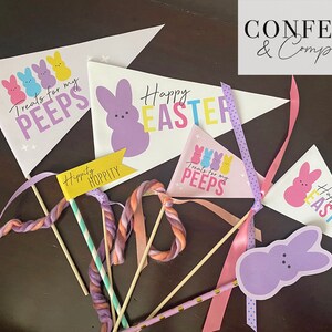 Printable PEEPS Easter Pennant Flag Set, Retro Easter Pennants, Kid's ...
