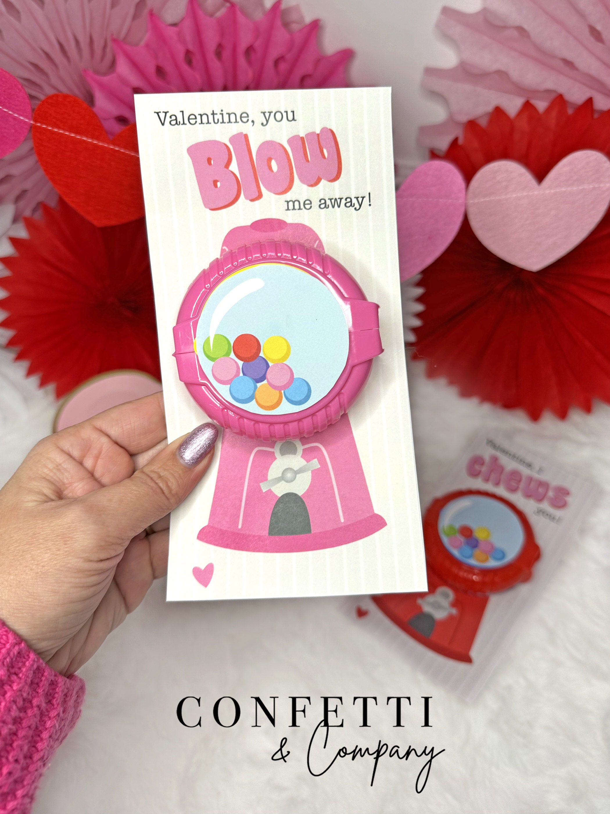 Gumball Machine Valentines, Printable Bubble Tape Valentine Cards ...