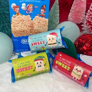 Christmas Rice Krispy Treat Wrappers, Treats Tags, A Treat for Someone ...