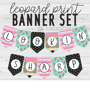 Leopard Print Pencil Welcome Banner, Printable Classroom Decor, Blank ...