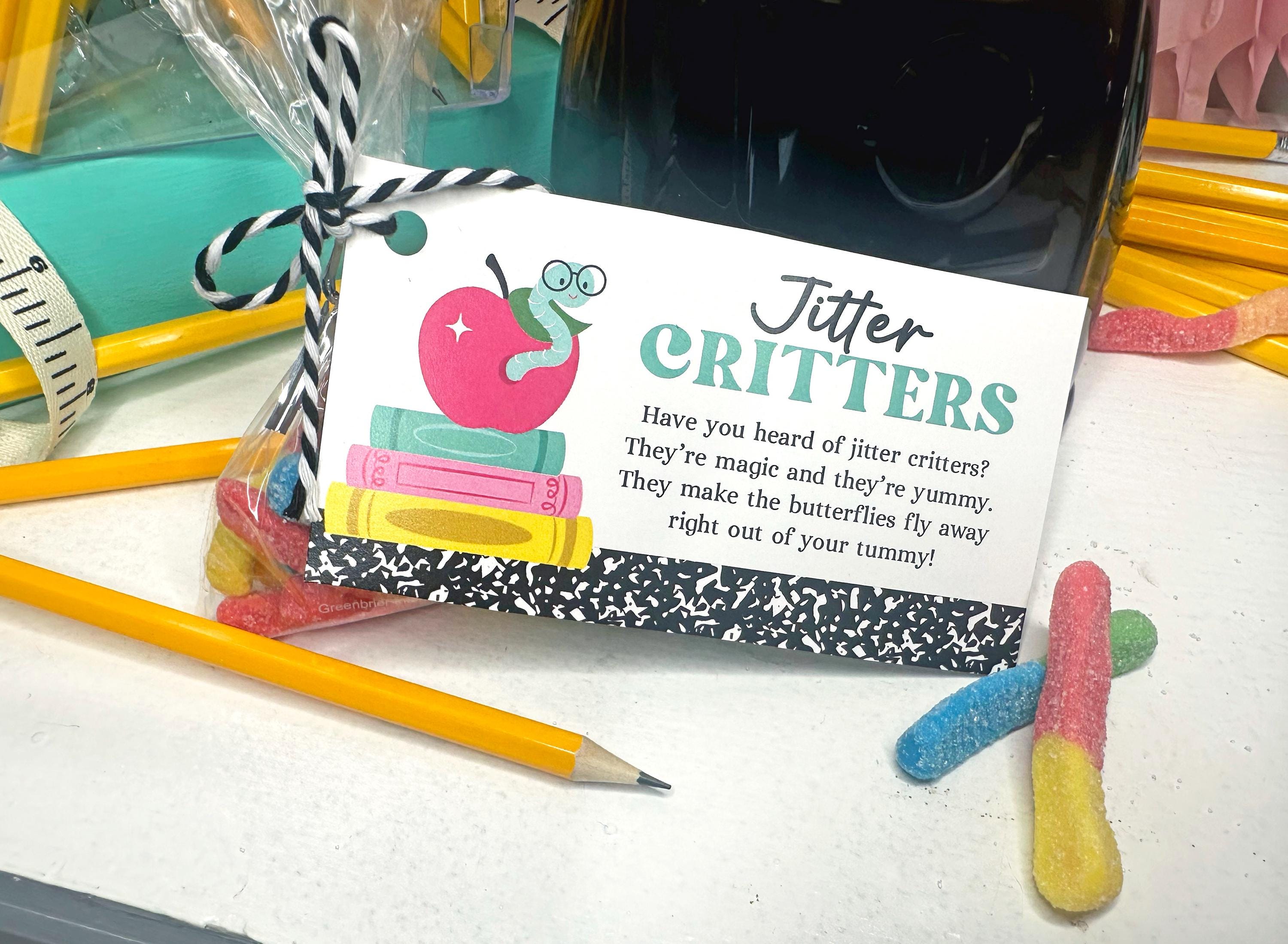 Printable Book Worms & Jitter Critters Gummy Worm Treat Tags for ...