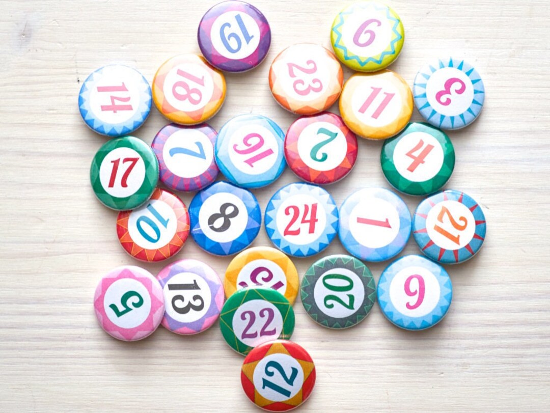 Advent Calendar Number Buttons/ Numbers Advent Calendar - Etsy
