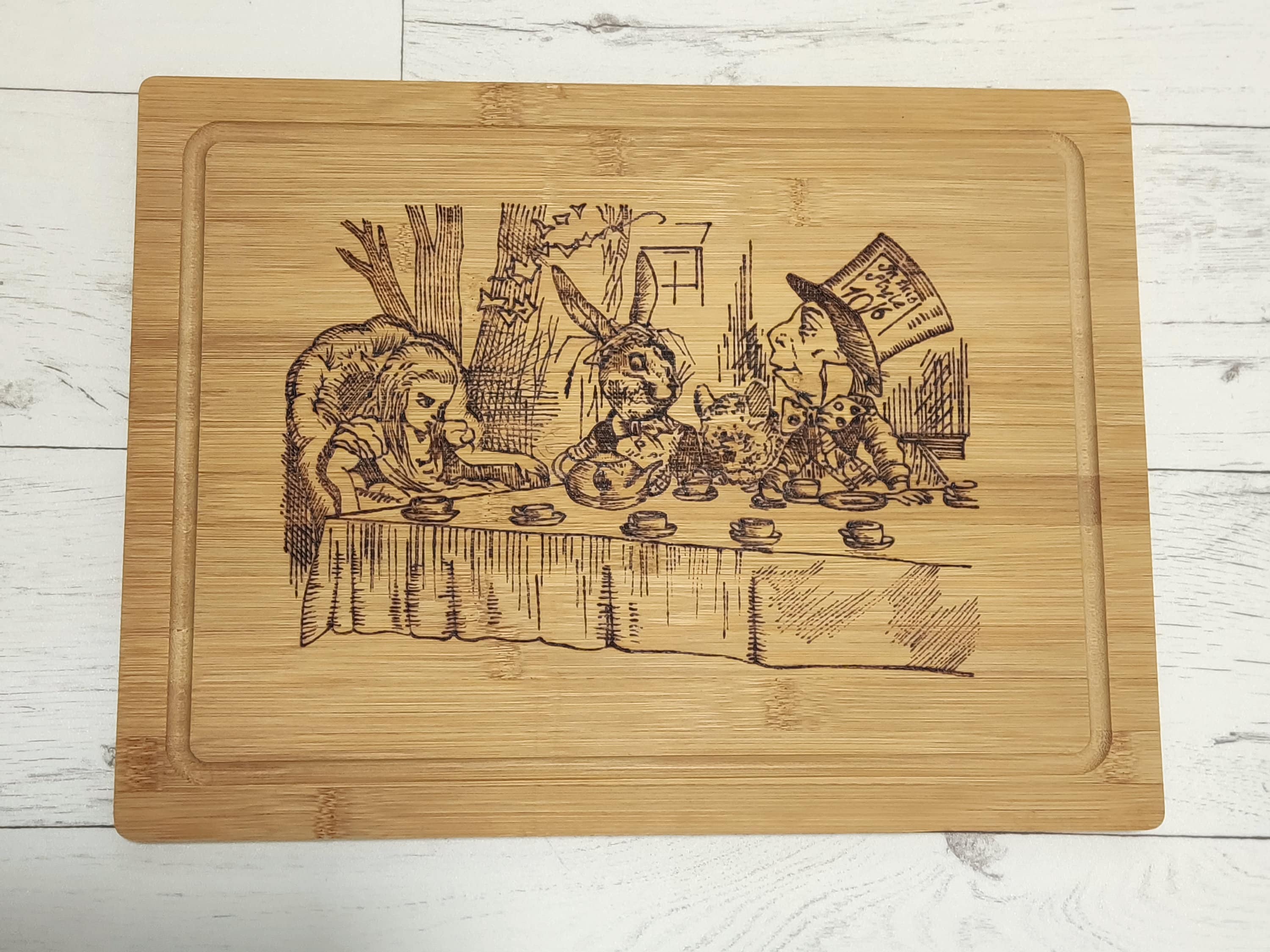 Bamboo Chopping Board Pyrography Hand Burnt - Etsy