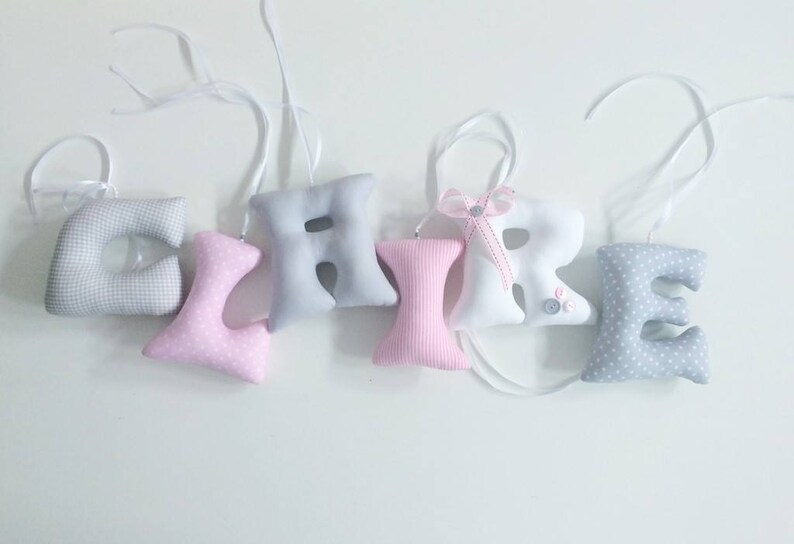 Fabric Letters Nursery Wall Letters Fabric Name Banner Baby - Etsy